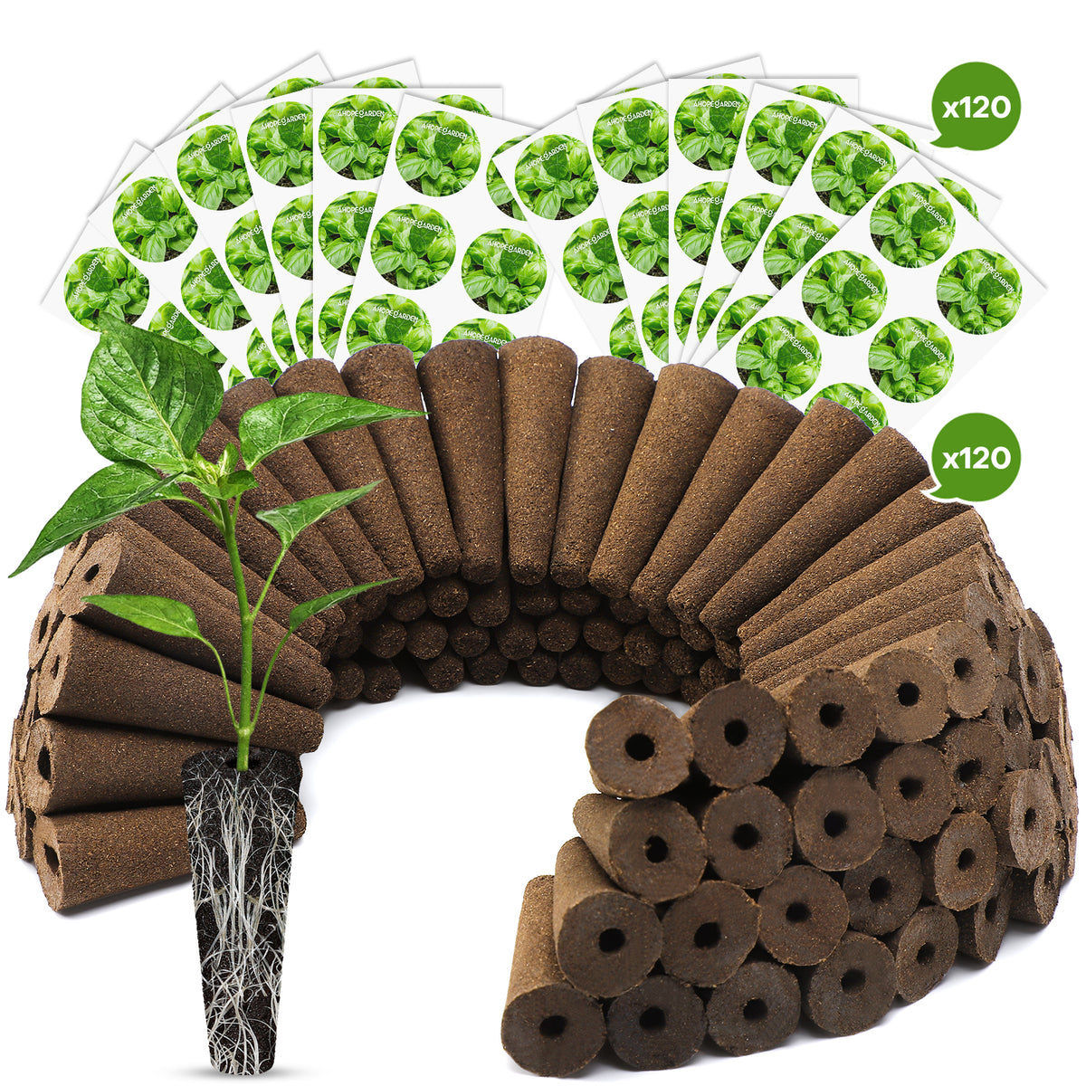 Ahopegarden 120 Pcs Grow Sponges for Hydroponic Indoor Gardening