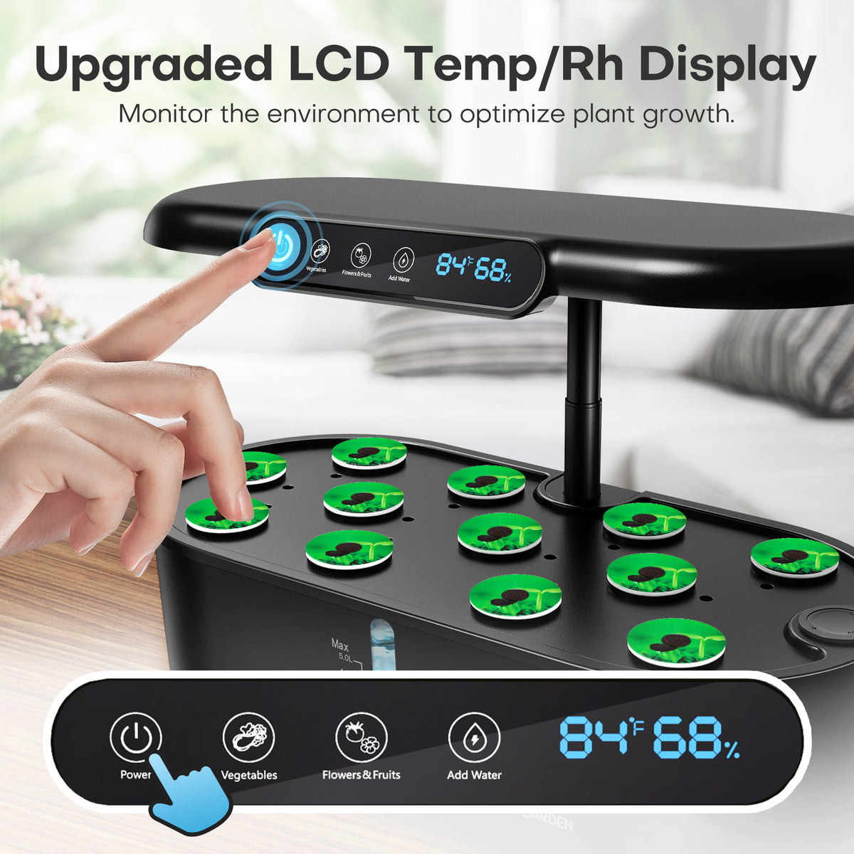 12 Seed Pods Smart Garden with Temp and humidity – Ahopegarden