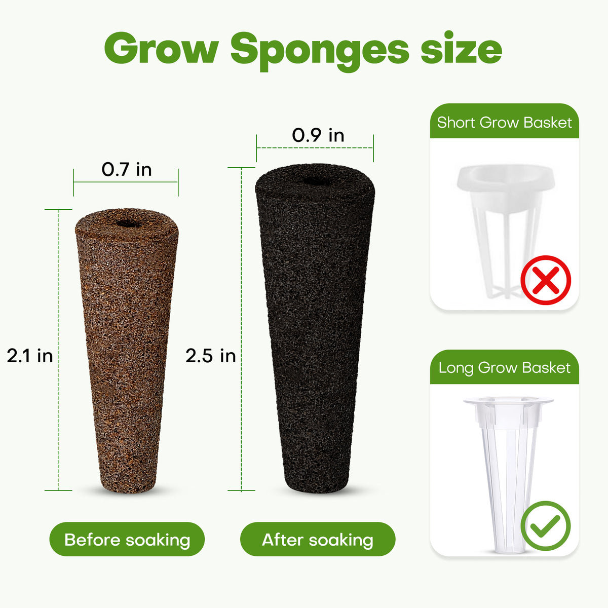 Ahopegarden 50 Pcs Grow Sponges for Indoor Hydroponic Garden